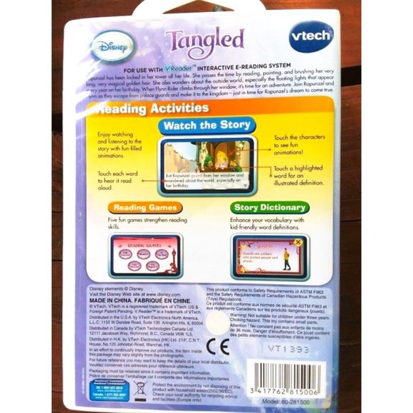 vtech | Other | Vtech Vreader Disney Tangled 46 Yrs Consonants Ending ...